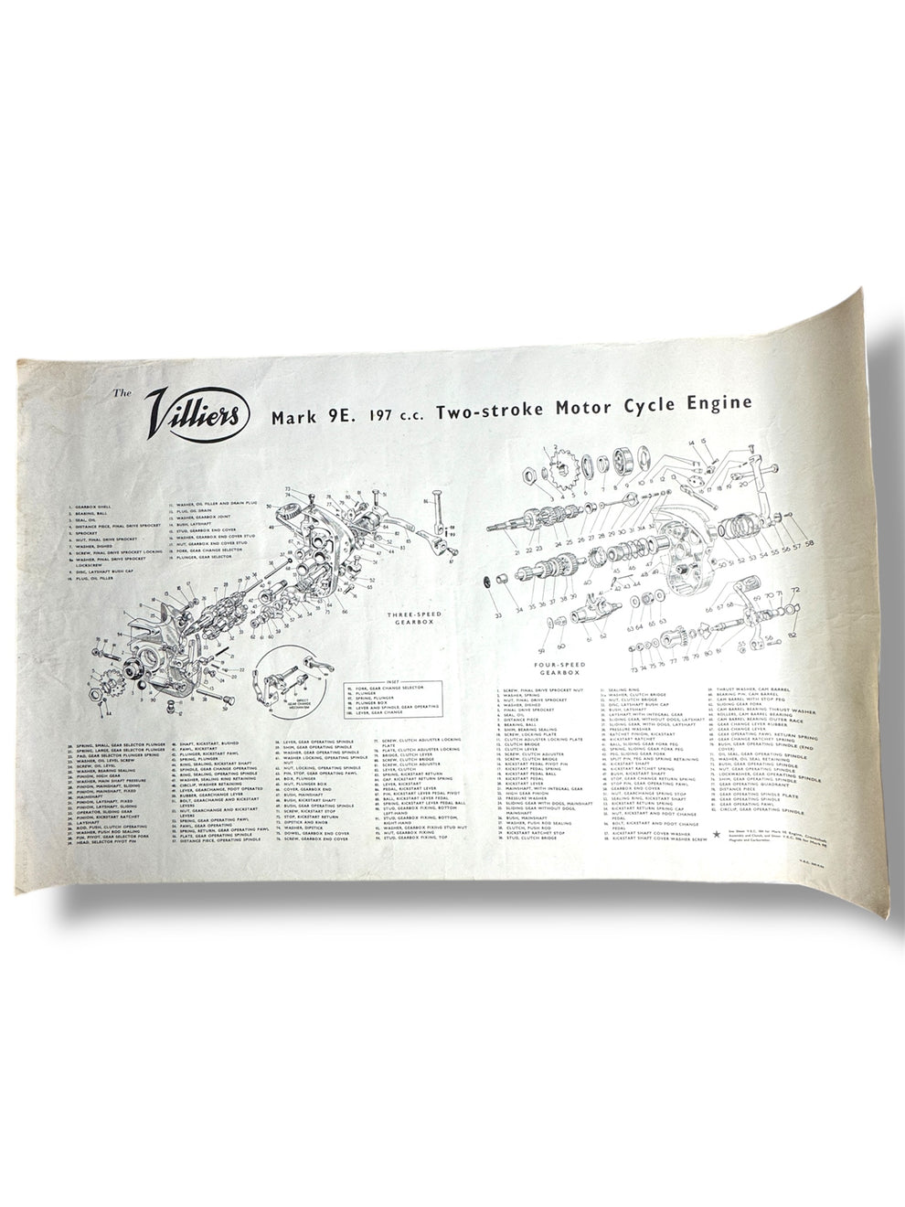 Vintage Villiers Engines Educational Poster Circa 1950s – www ...